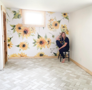 DIY Faux Brick Floor - the sassy barn