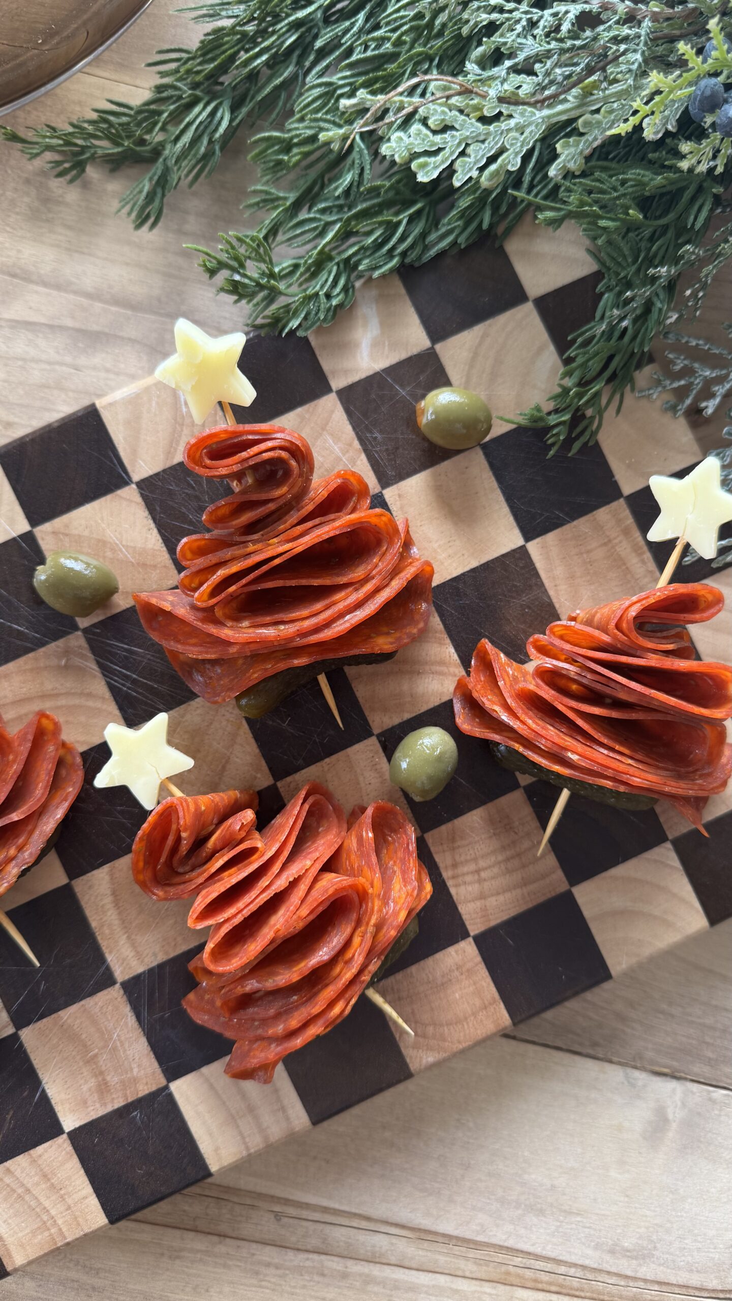 Festive Pepperoni Trees - the sassy barn
